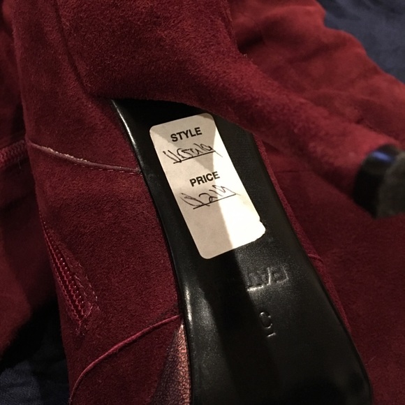 bebe | Shoes | Bebe Red Wine Colored Suede Stiletto Boots | Poshmark